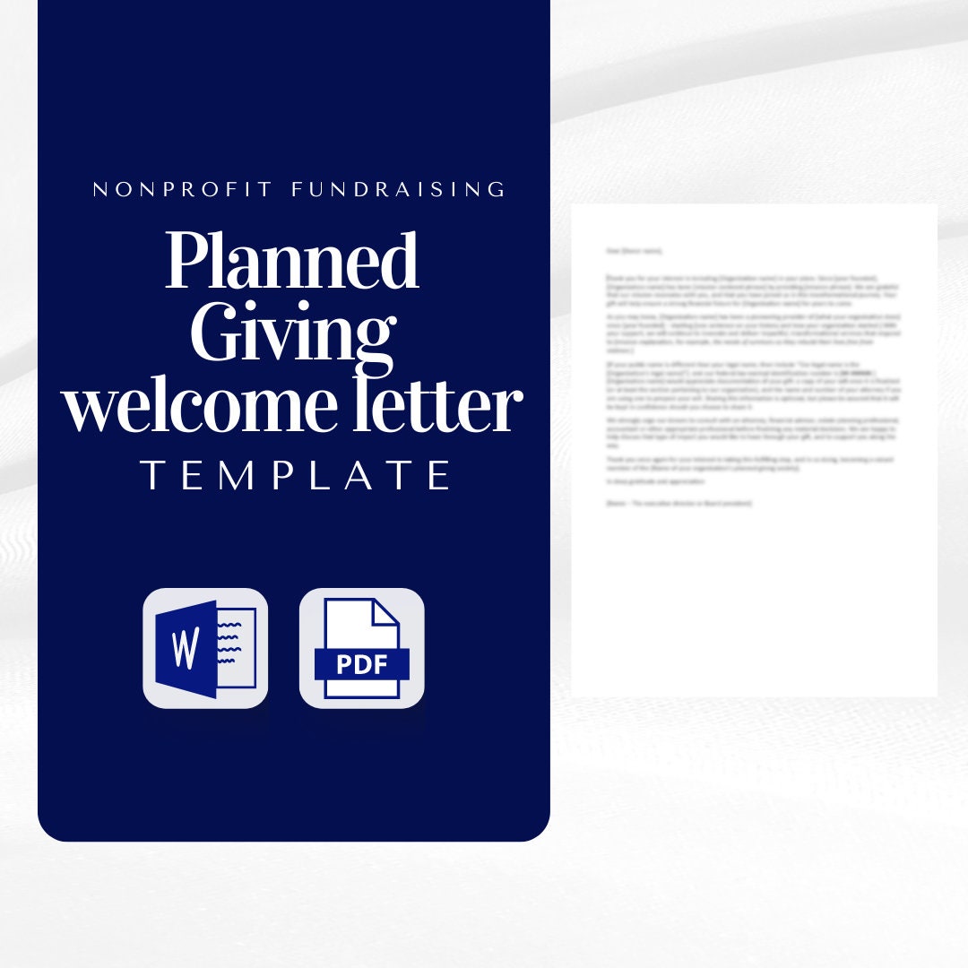 Planned Giving Donor Thank You Letter | Welcome New Planned Gift Donors ...