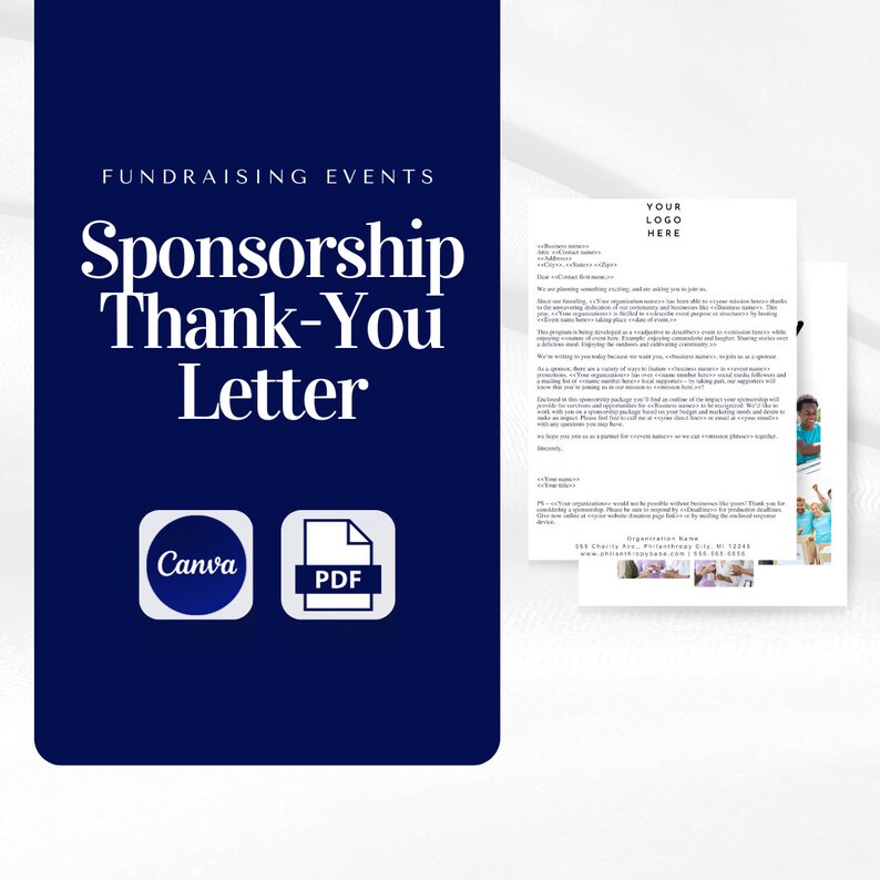 Thank you Letter To Event Sponsors Canva Template Corporate