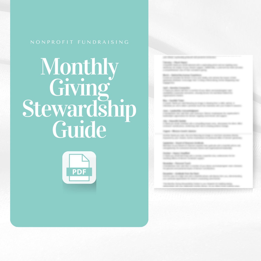 Monthly Giving Stewardship Guide | Donor Stewardship - Etsy