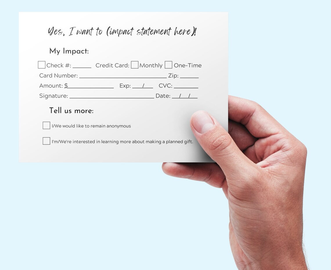 Donation Response Card | Three Styles | Editable and Customizable in ...