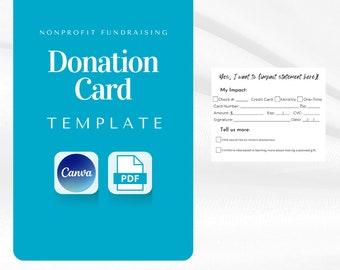 Nonprofit Donation Card Templates Three Simple Styles, Editable in ...