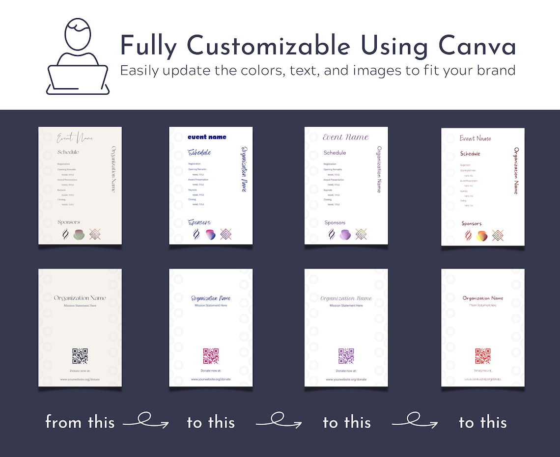 Event Invitation and Program Template | Nonprofit Fundraising Event - Etsy