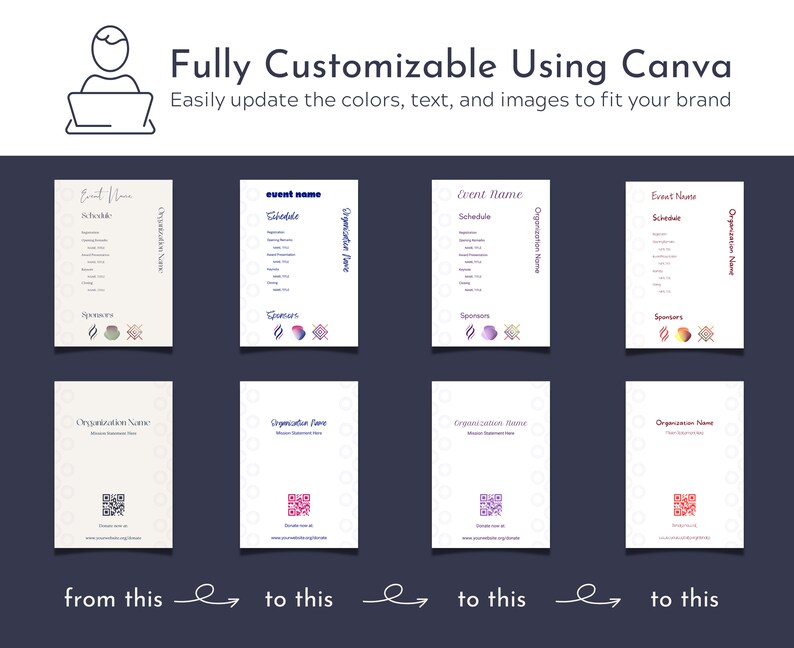 Event Invitation and Program Template | Nonprofit Fundraising Event - Etsy