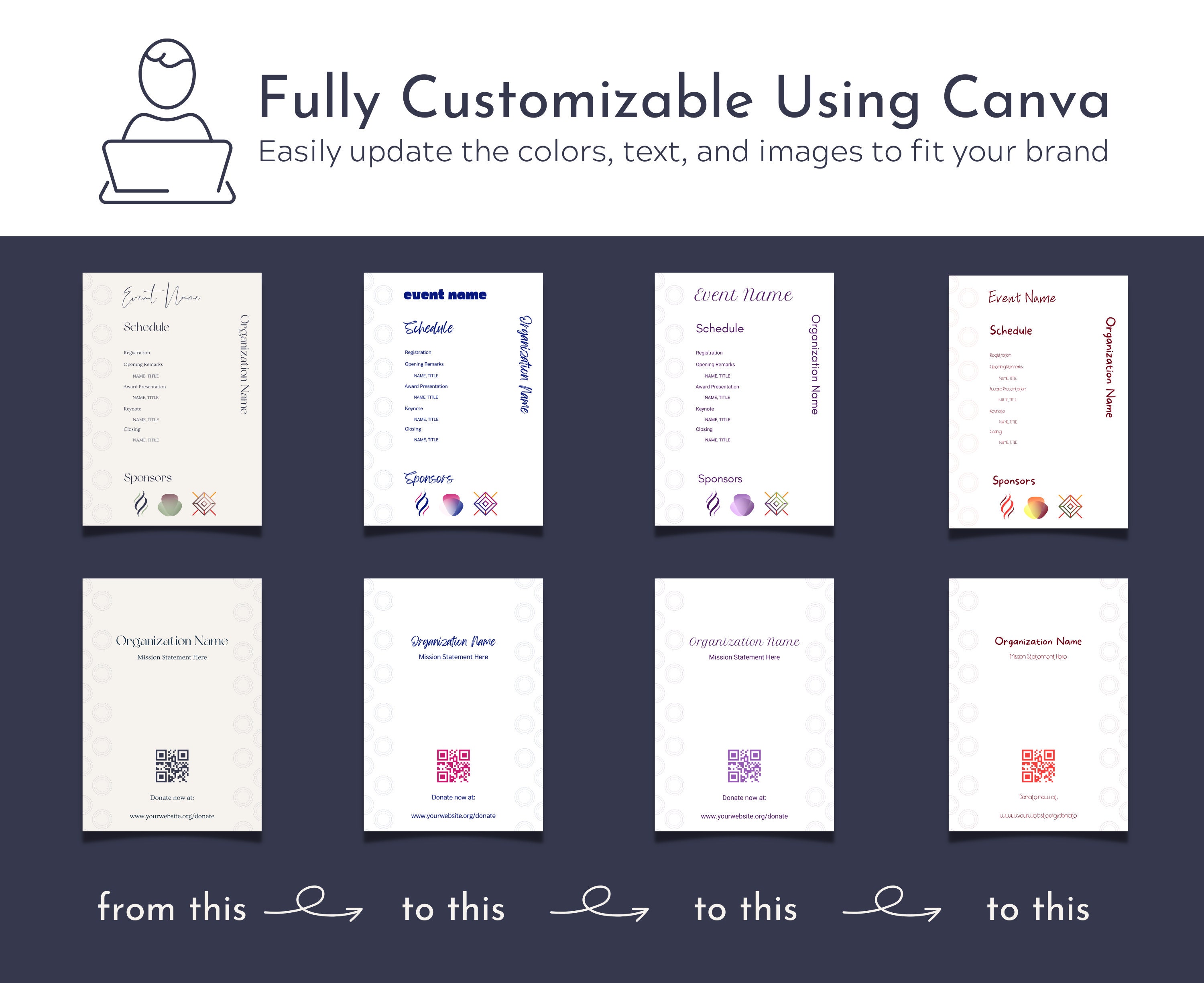 Event Invitation and Program Template | Nonprofit Fundraising Event - Etsy