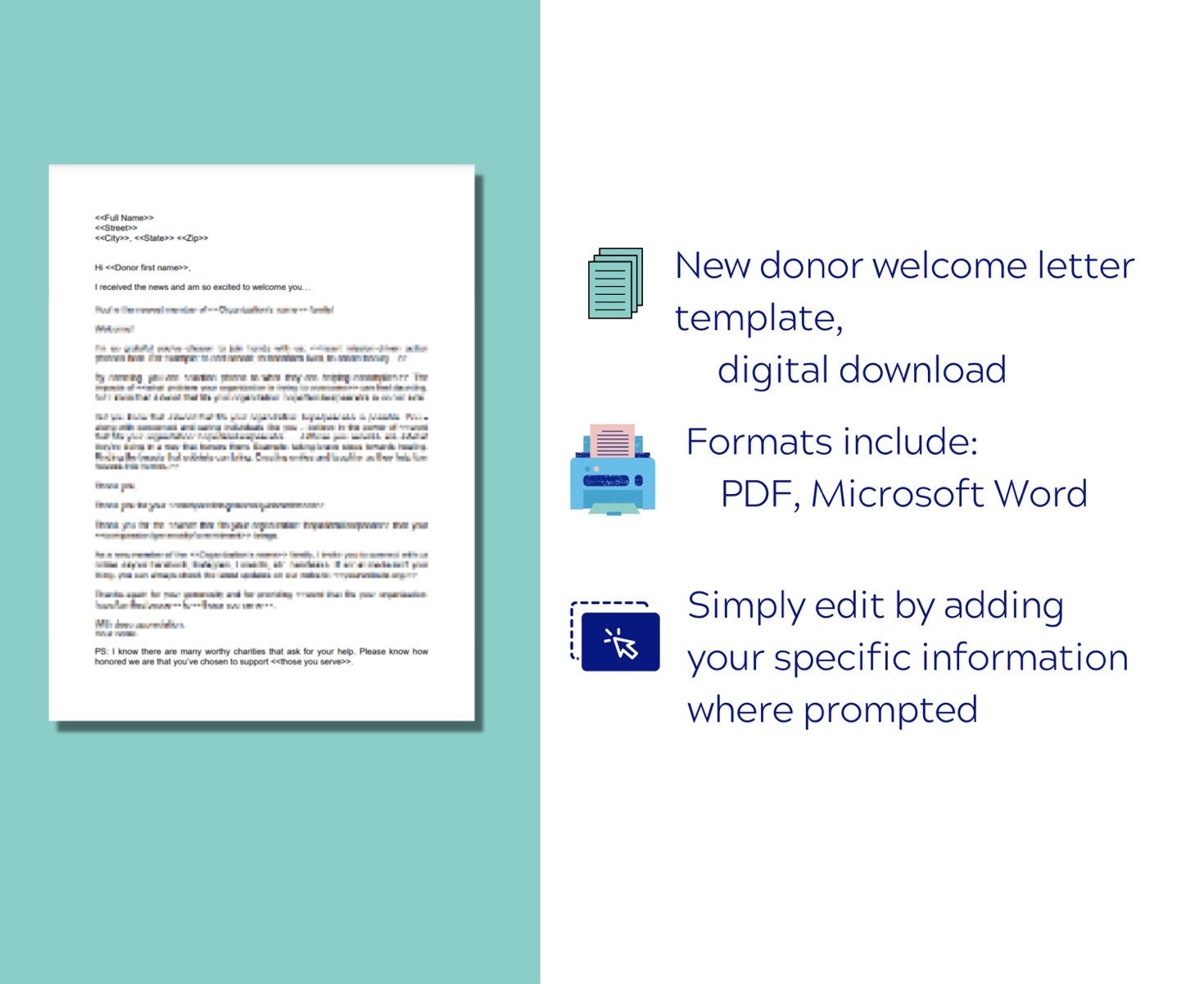 New Donor Welcome Letter | Donor Stewardship - Etsy