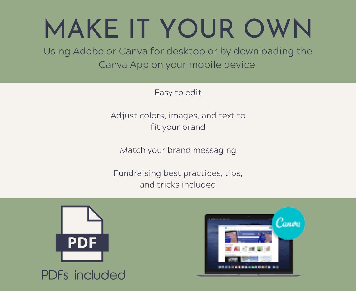 Donation Response Card Three Styles Editable and Customizable in Canva ...