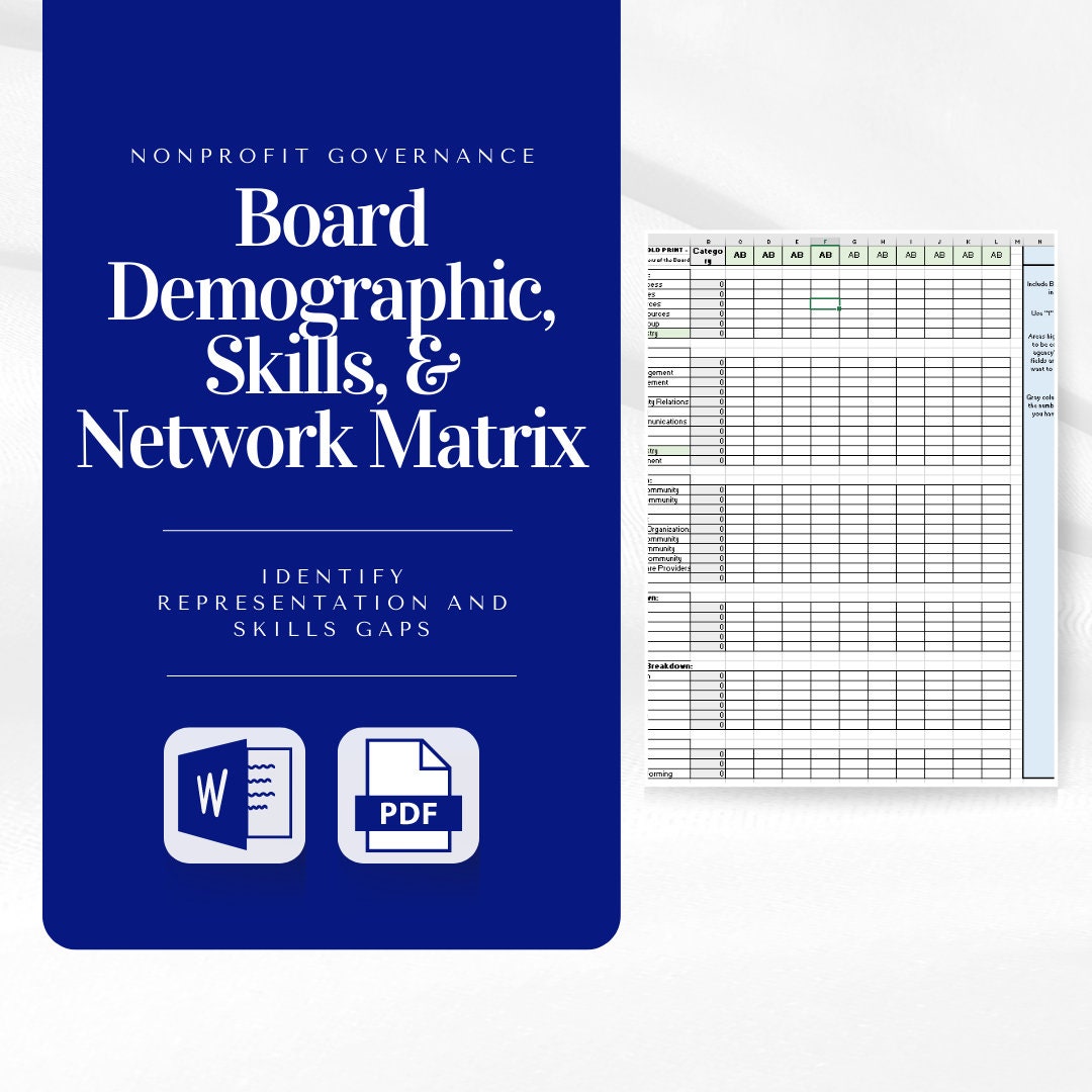 Nonprofit Board of Directors Demographic, Skills, and Network Matrix ...