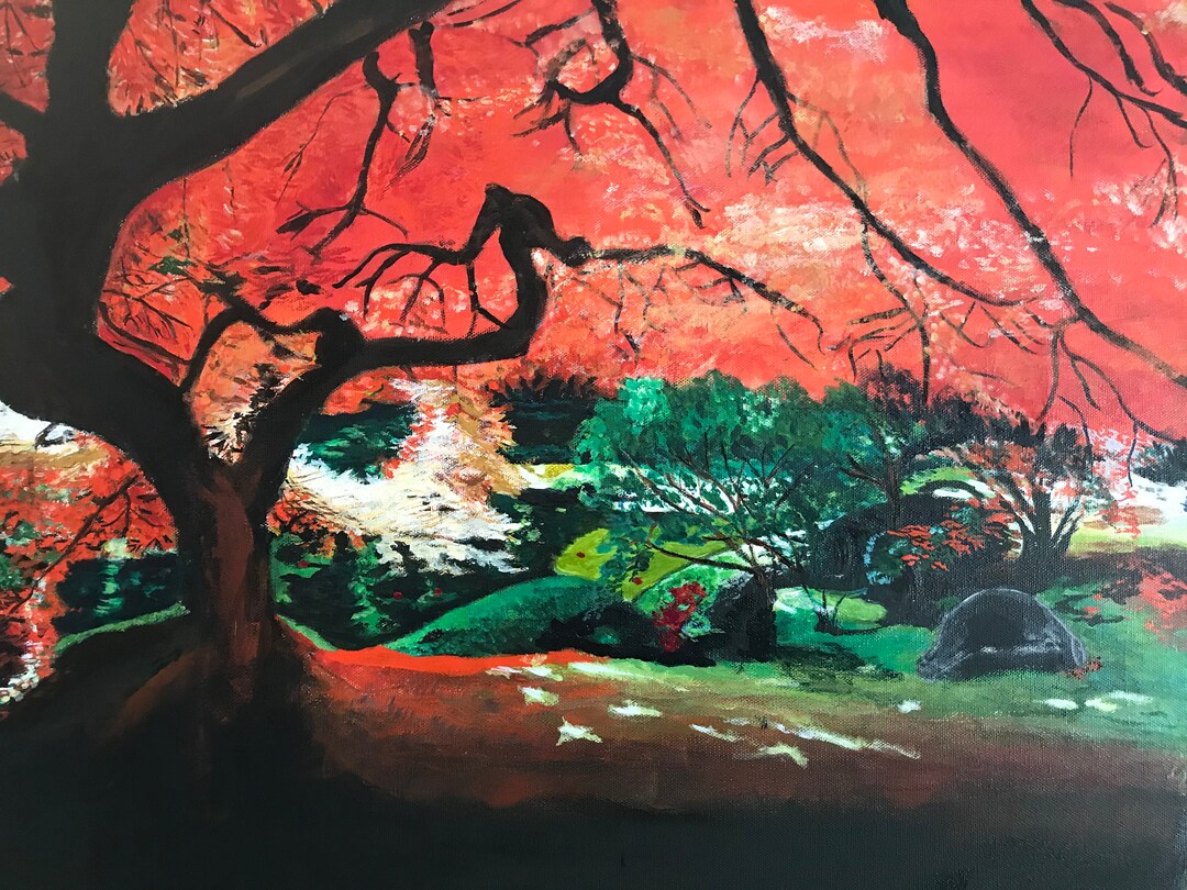The Red Tree, Acrylic Art Painting, Original, Size 18 X 24 X 1.5 Inches ...