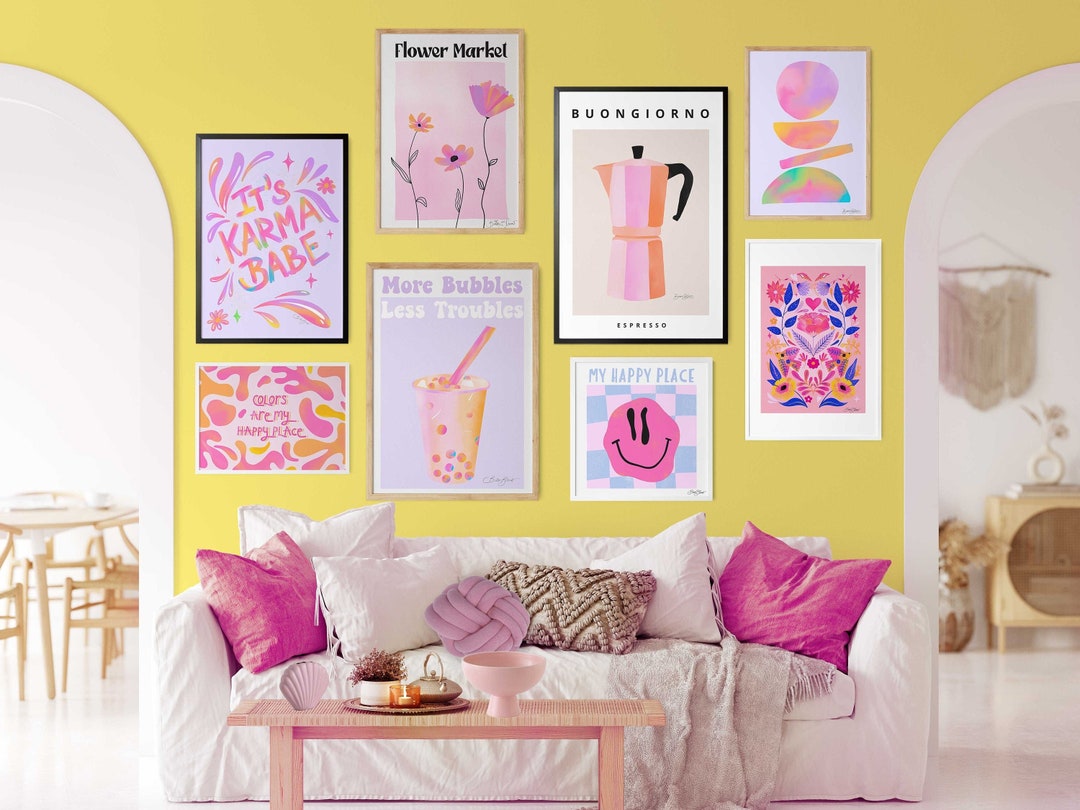 Pink Maximalist Gallery Wall Art Prints: Set of 8 (digital Download) - Etsy
