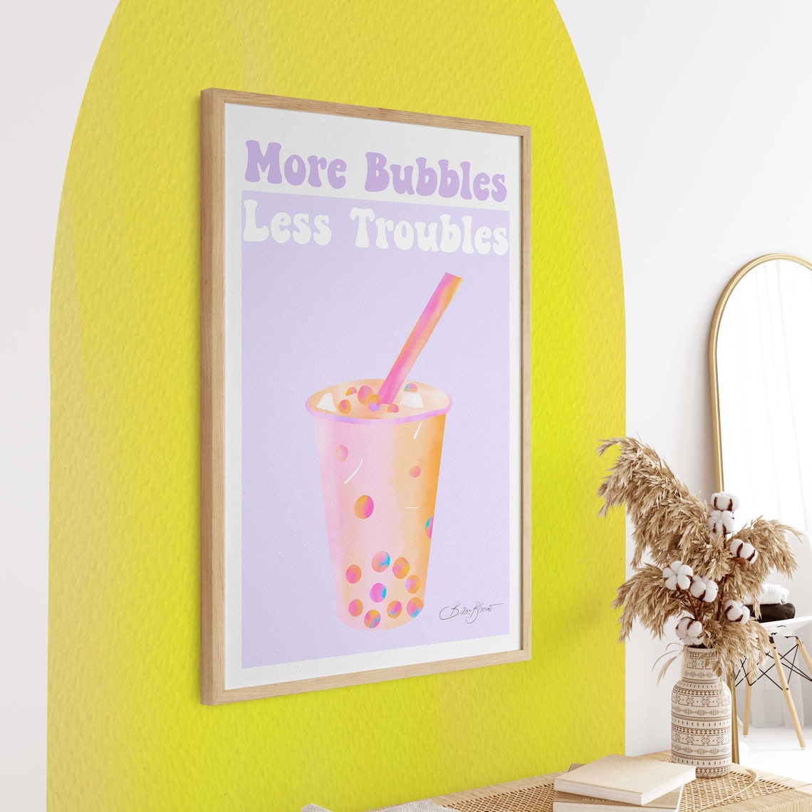 Printable Bubble Tea Wall Art Modern Boba Tea Poster - Etsy