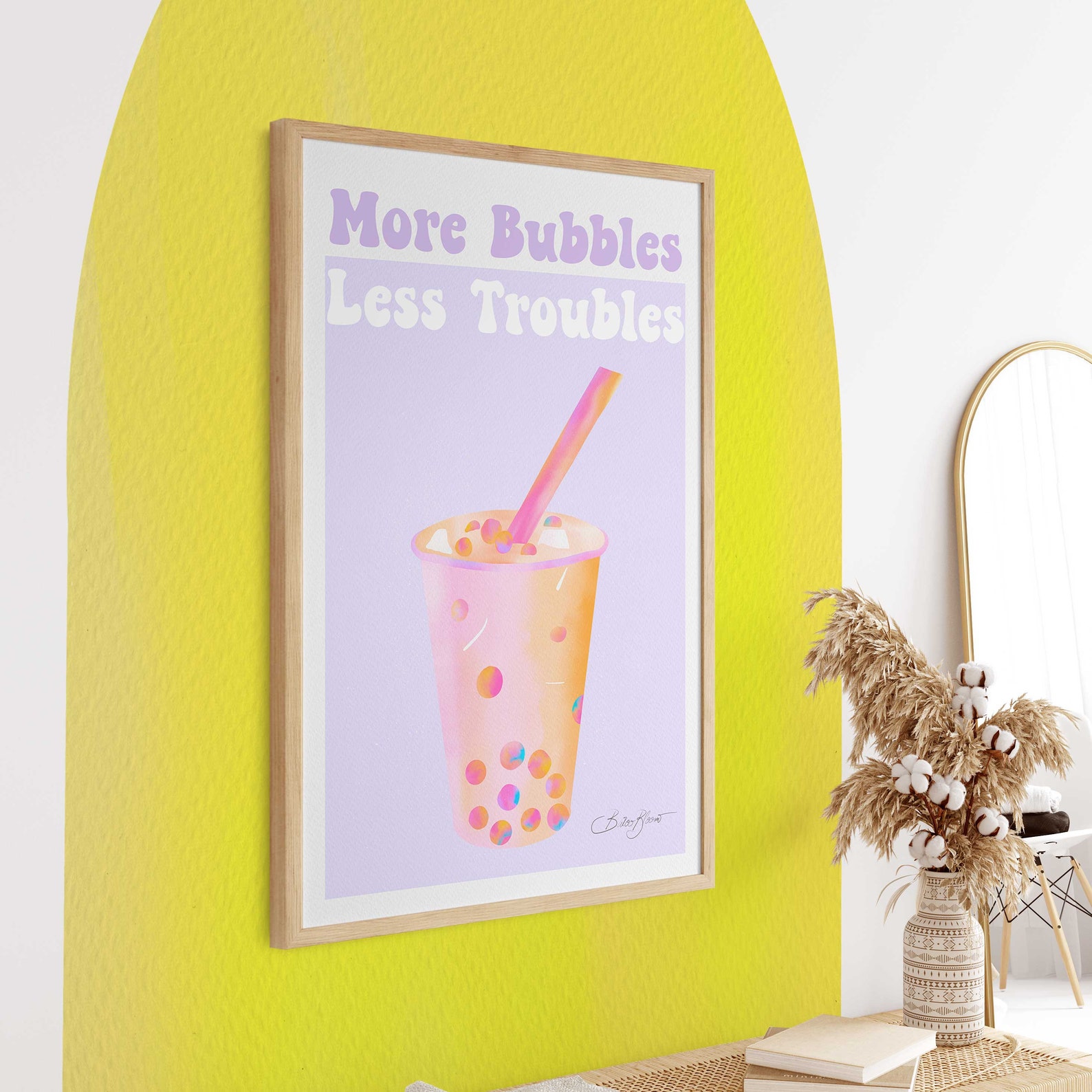 Printable Bubble Tea Wall Art Modern Boba Tea Poster - Etsy