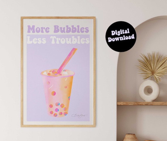Printable Bubble Tea Wall Art Modern Boba Tea Poster - Etsy
