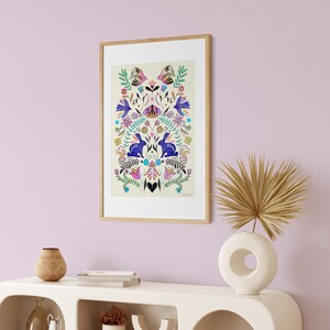 Folk Art Modern Poster - Colorful Flower Folklore Print - Bright Nordic ...