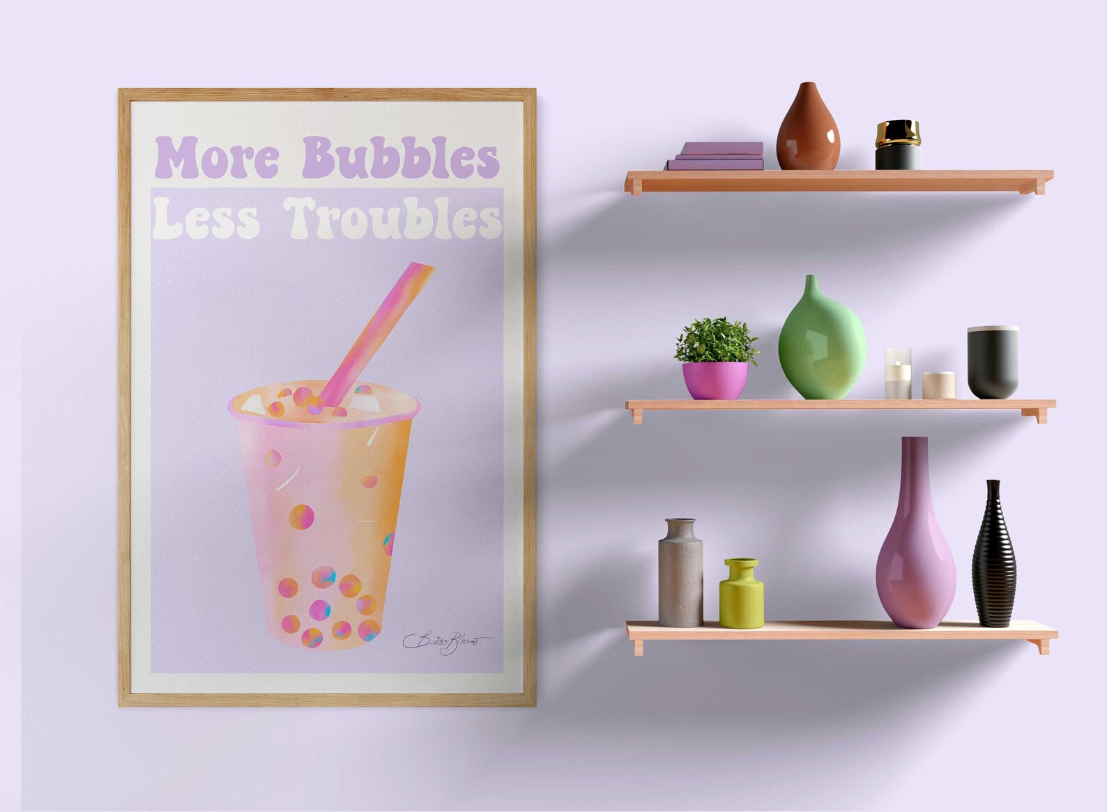 Printable Bubble Tea Wall Art Modern Boba Tea Poster - Etsy