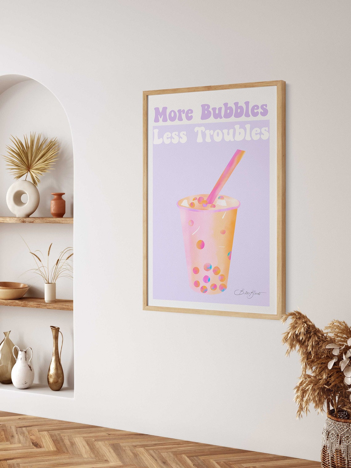 Printable Bubble Tea Wall Art Modern Boba Tea Poster - Etsy