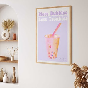 Printable Bubble Tea Wall Art - Modern Boba Tea Poster - Bubble Tea ...