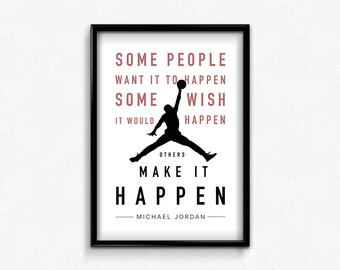 Michael Jordan Art Print Basketball Sports Poster Basketball Picture ...