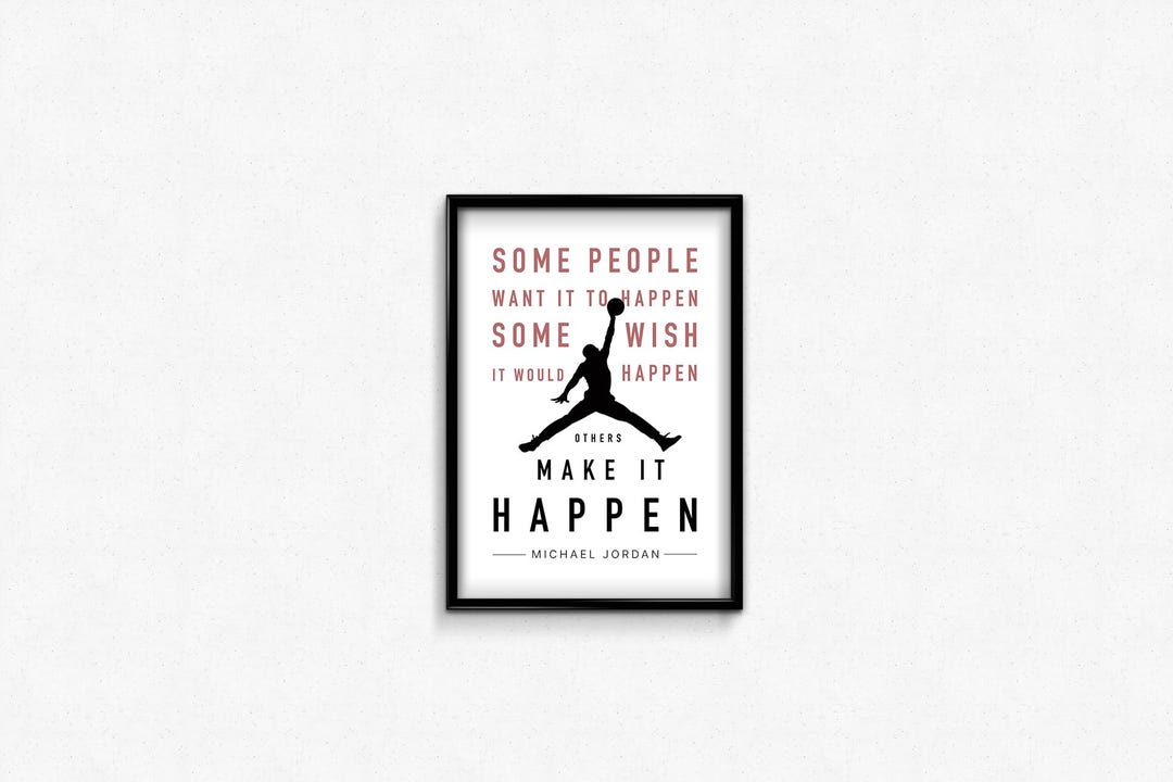 Michael Jordan Motivational Quote / Minimalist Wall Art / Sports Decor ...