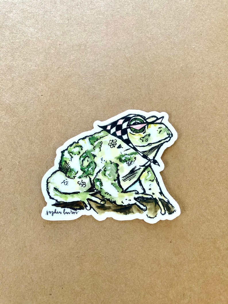 Sixties Toad Vinyl Sticker Watercolor Midcentury Modern | Etsy