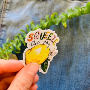 Lemon Vinyl Sticker, Watercolor Lemons, Fruit Pun Sticker, Waterproof ...