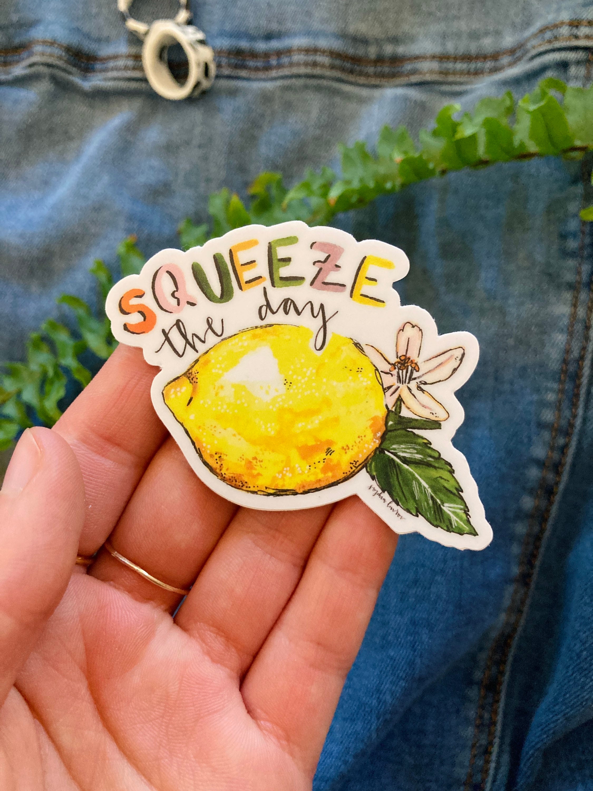 Lemon Vinyl Sticker Watercolor Lemons Fruit Pun Sticker - Etsy UK