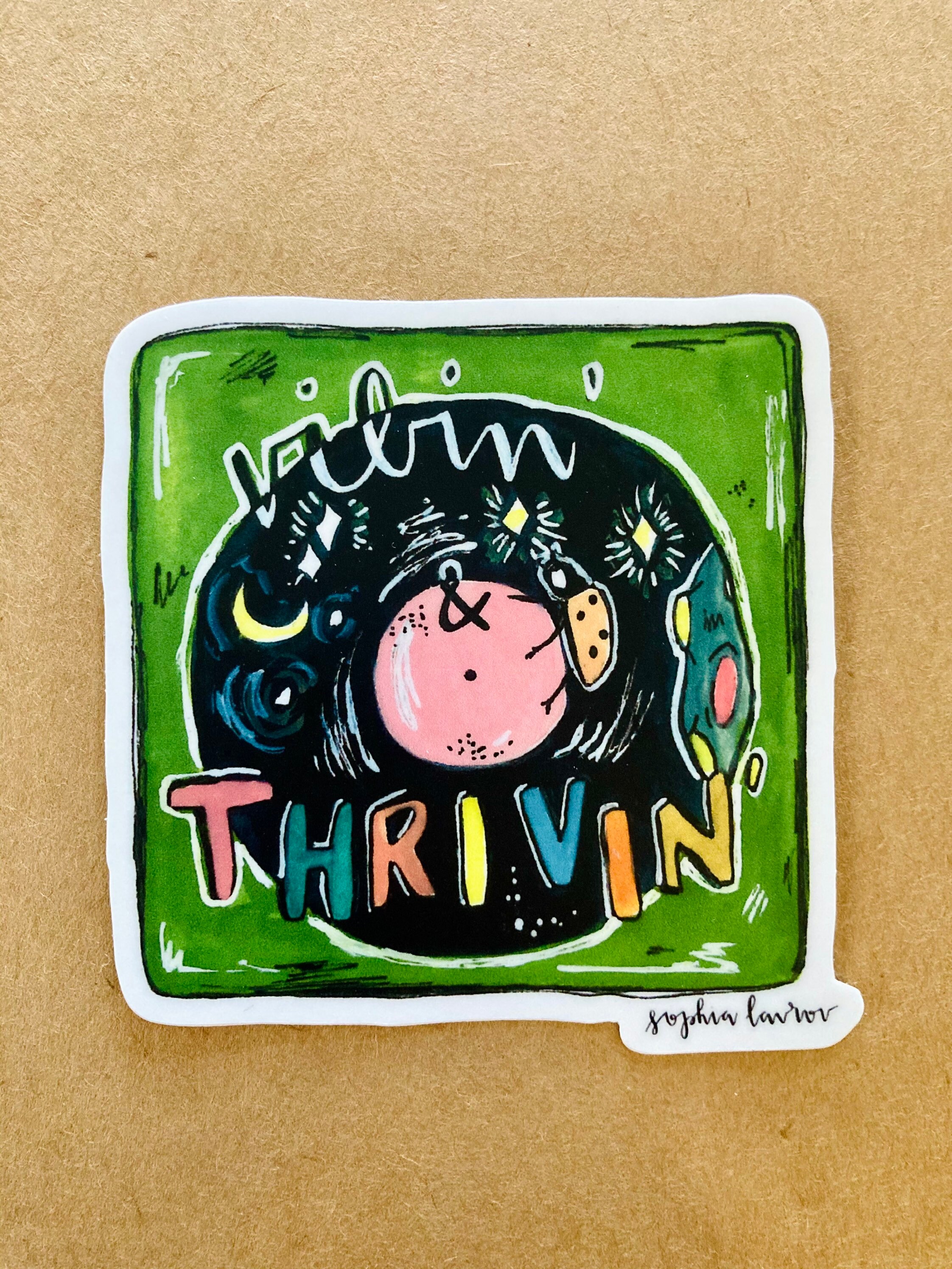 Vibin & Thrivin Vinyl Sticker Watercolor Record Player | Etsy