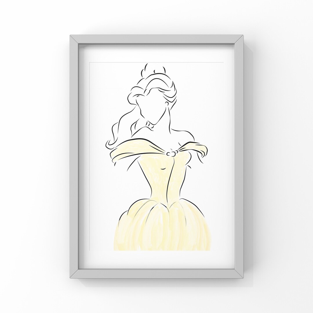 Disney Princess / Line Art / Minimalist / Watercolour / Contemporary ...