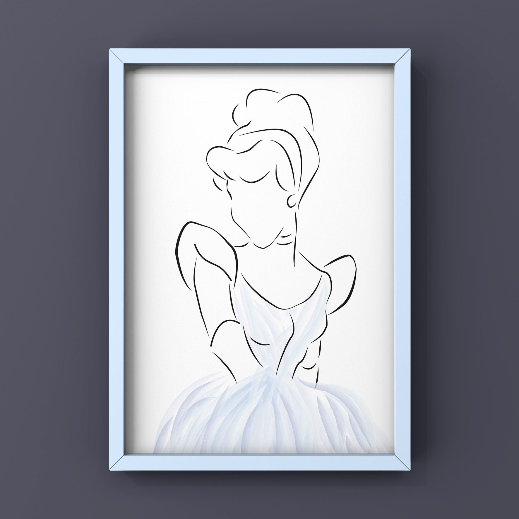 Disney Princess / Line Art / Minimalist / Watercolour / Contemporary ...