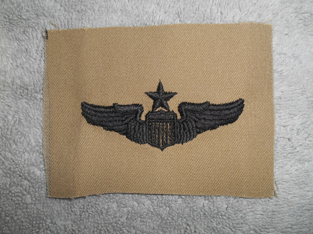 US Air Force Senior Pilot Wings Badge Insignia Desert Tan DCU Patch ...