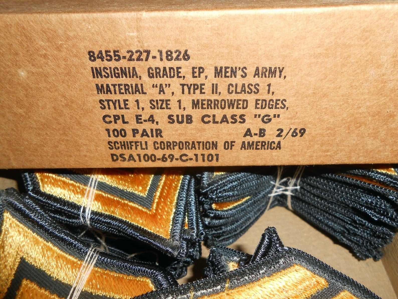 US Army MALE Corporal CPL E-4 Dress Green Military Patch Rank Sew on ...