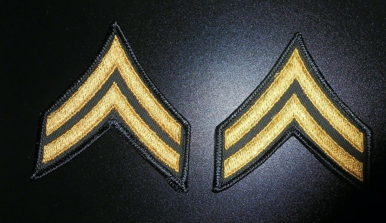 US Army MALE Corporal CPL E-4 Dress Green Military Patch Rank Sew on ...