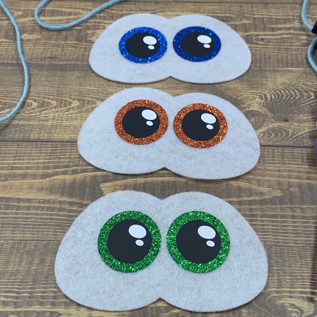 Felt Cartoon Eyes for Crochet Plushies: Glitter Amigurumi Eyes - 90mm ...