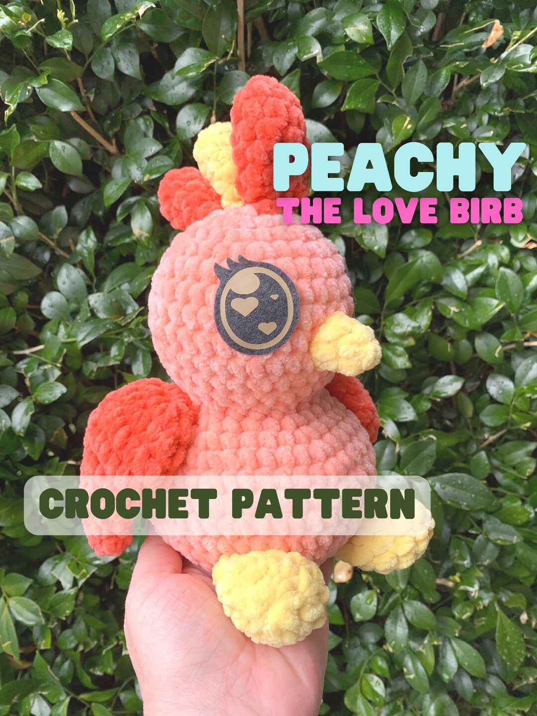 PEACHY the Love Birb - PDF Crochet PATTERN -digital Download ...
