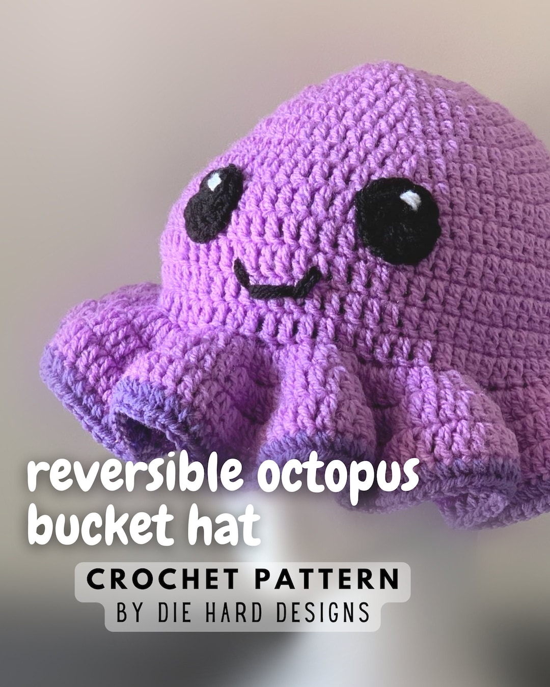 Crochet Octopus Bucket Hat PATTERN - Reversible Adult Size (PDF Pattern ...