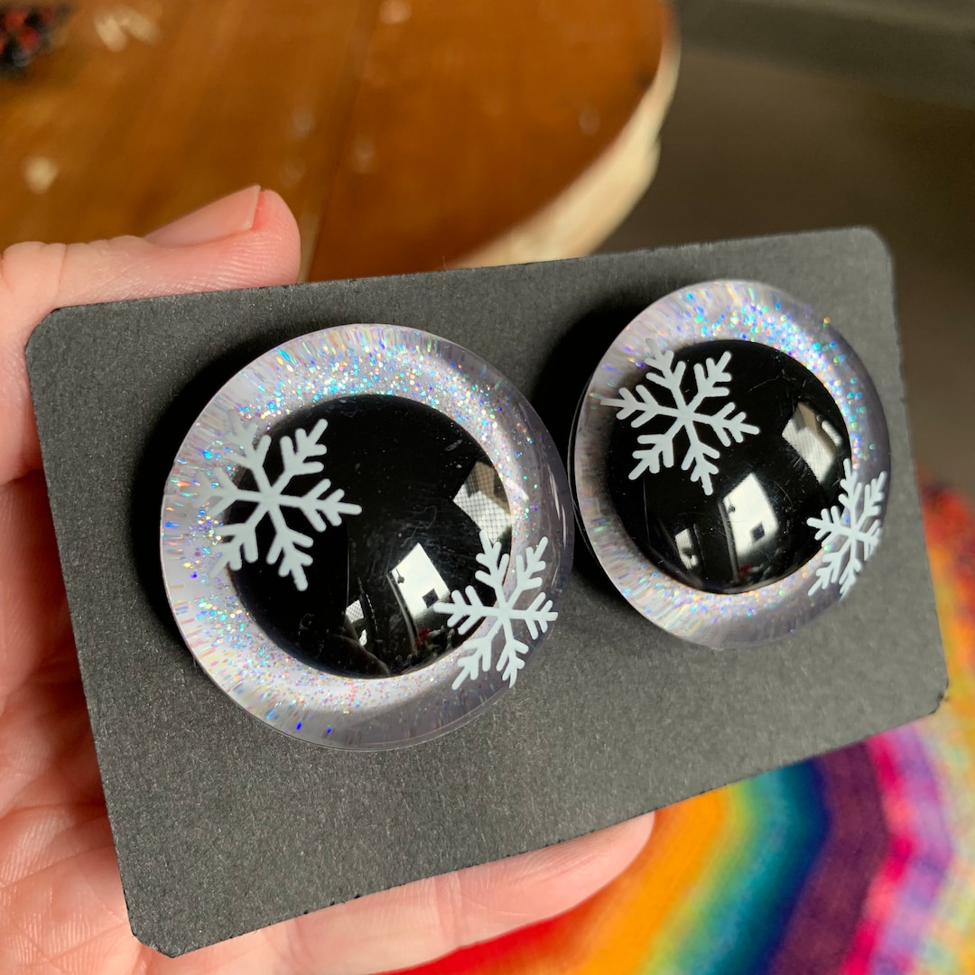 Handpainted Safety Eyes 35mm Clear Domed 3D Tapezoid Sinker Eyes for ...