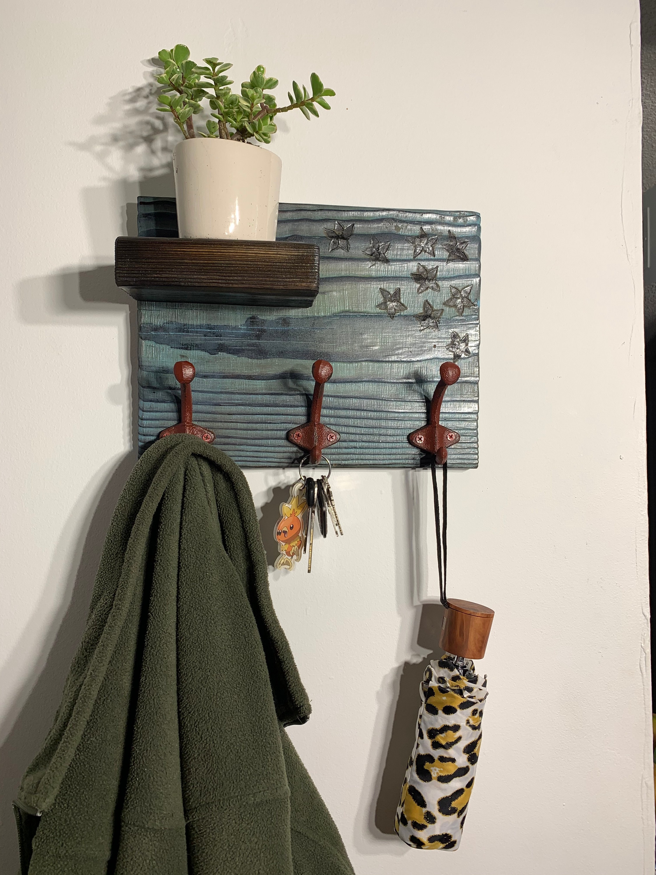 Small Coat Rack With Shelve/ Rustic Wooden Coat Rack/entry Way - Etsy