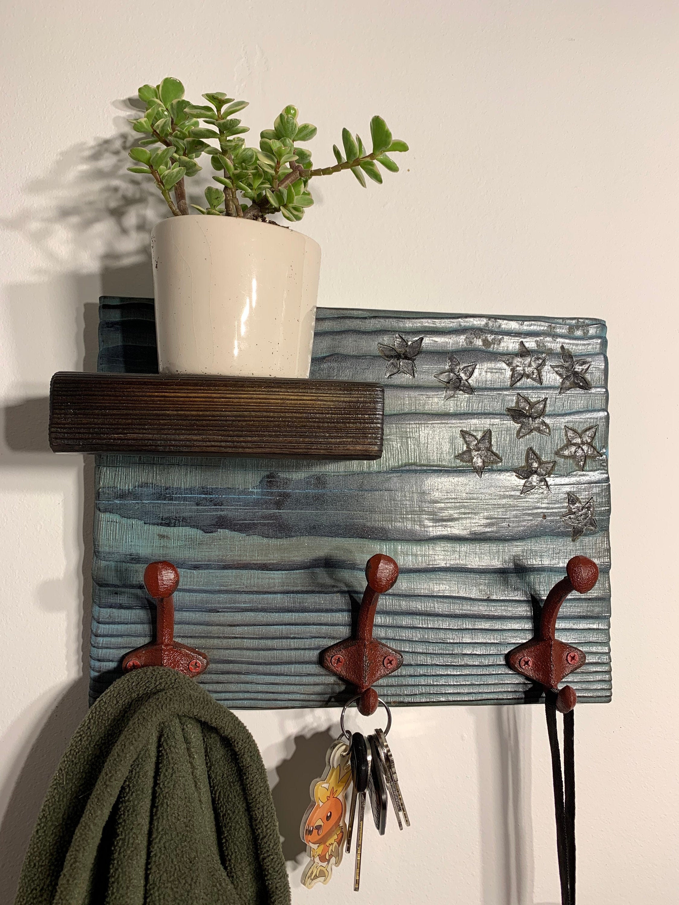 Small Coat Rack With Shelve/ Rustic Wooden Coat Rack/entry Way ...