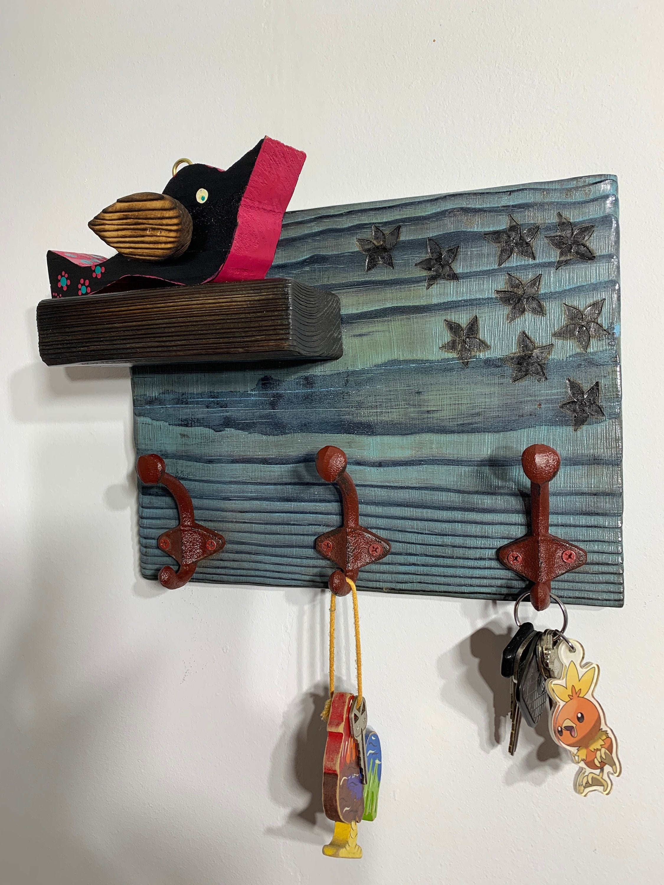 Small Coat Rack With Shelve/ Rustic Wooden Coat Rack/entry Way - Etsy