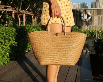 Rattan Straw Handbag Natural Straw Bag Rattan Bag Basket - Etsy
