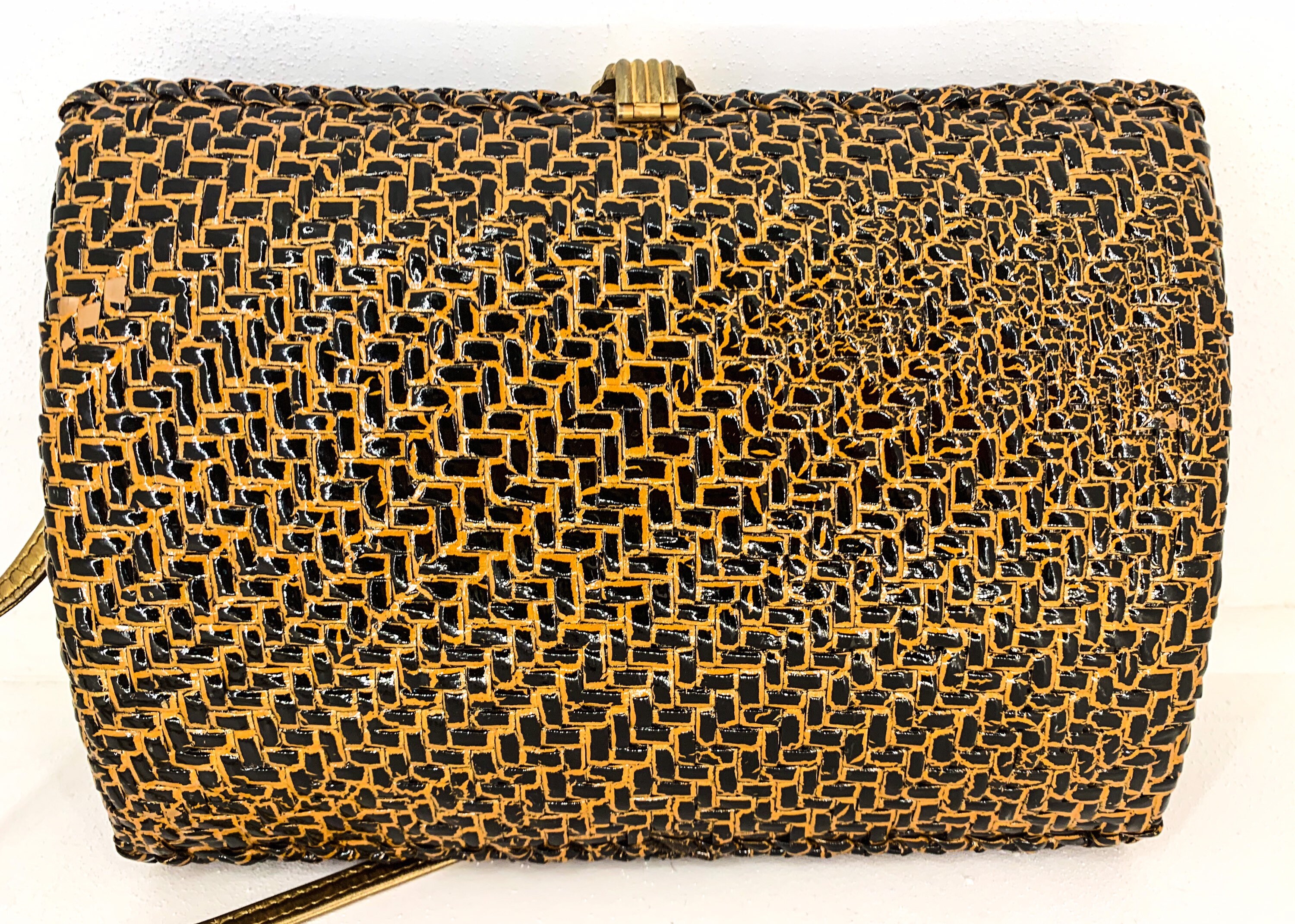 Vintage Painted Wicker, RODO Purse With Gold and Plastic Clasp - Etsy