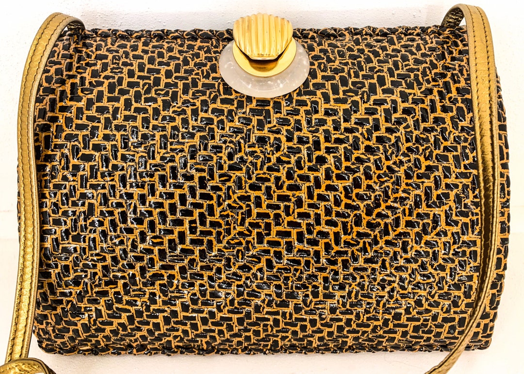 Vintage Painted Wicker, RODO Purse With Gold and Plastic Clasp - Etsy