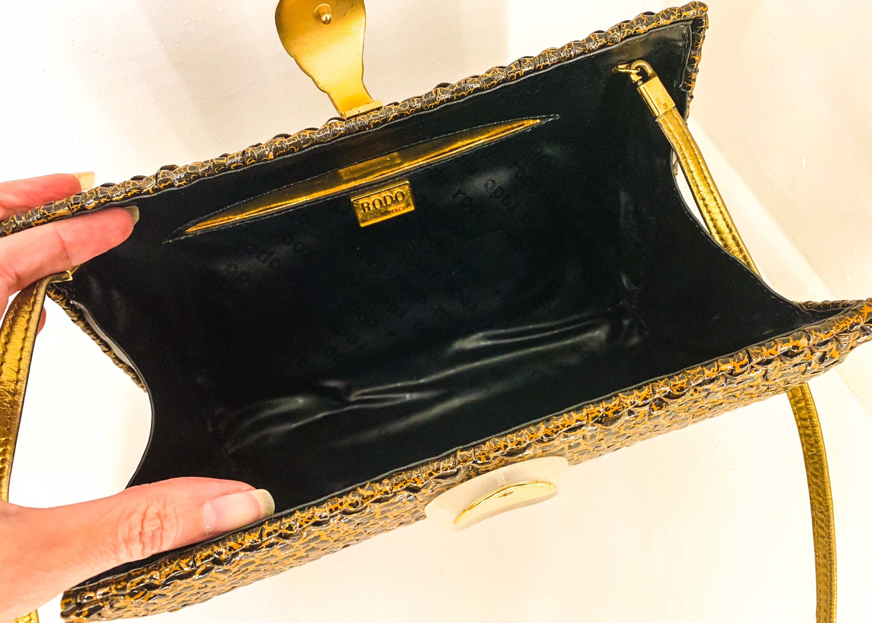 Vintage Painted Wicker, RODO Purse With Gold and Plastic Clasp - Etsy