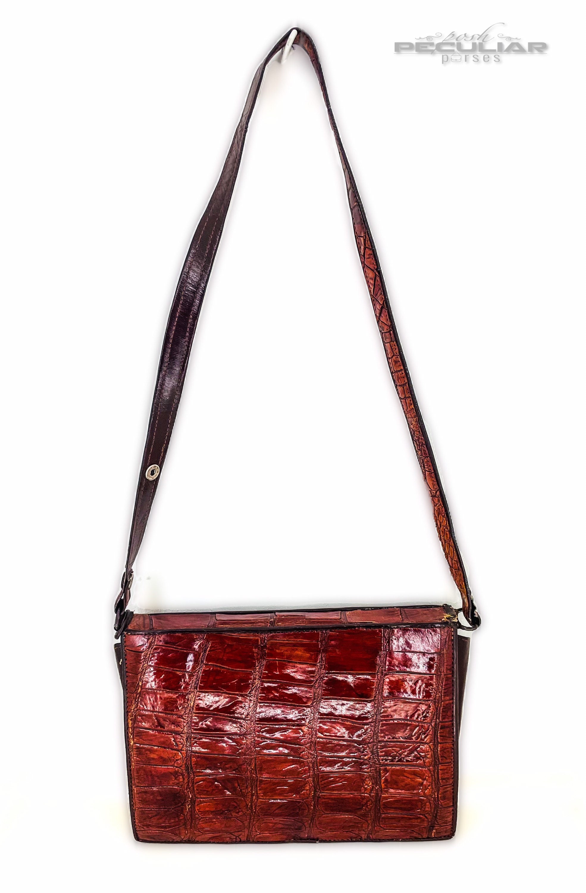 1960’s Alligator Leather Vintage Fold Over Purse With Snaps and ...