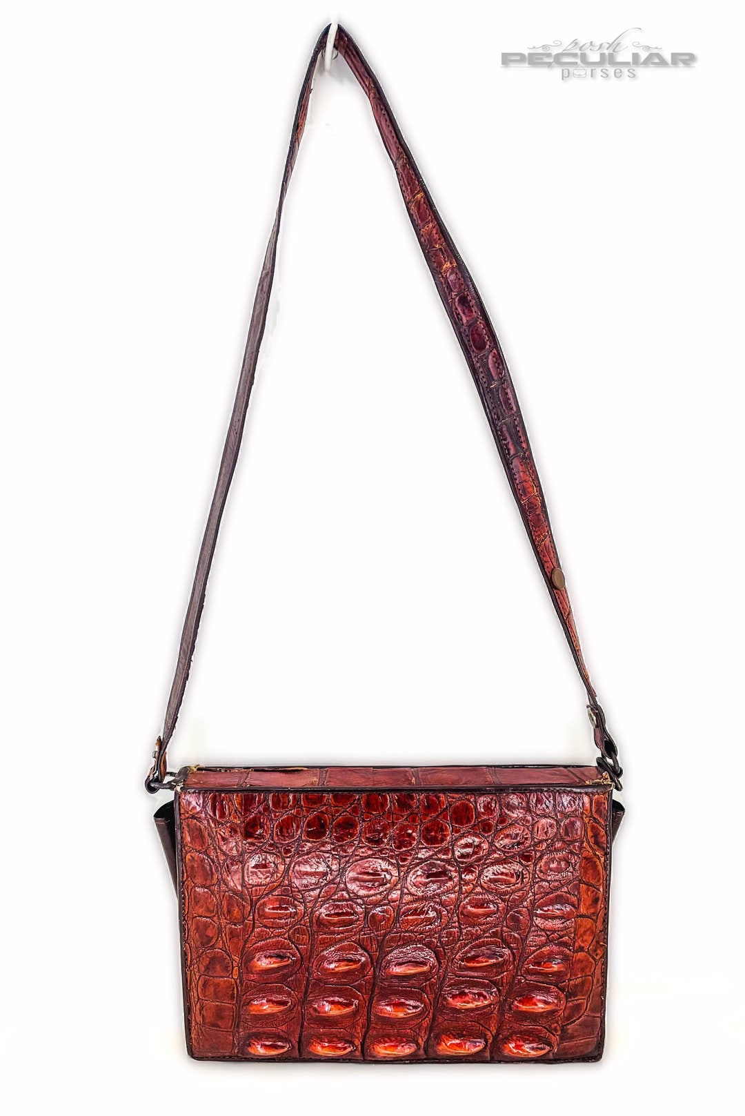 1960’s Alligator Leather Vintage Fold Over Purse With Snaps and ...