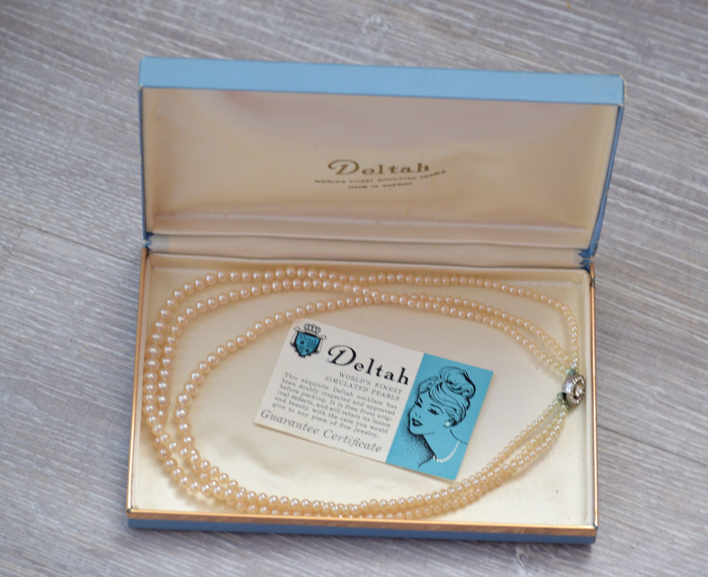 Vintage Deltah Triple Strand Simulated Pearls - Etsy