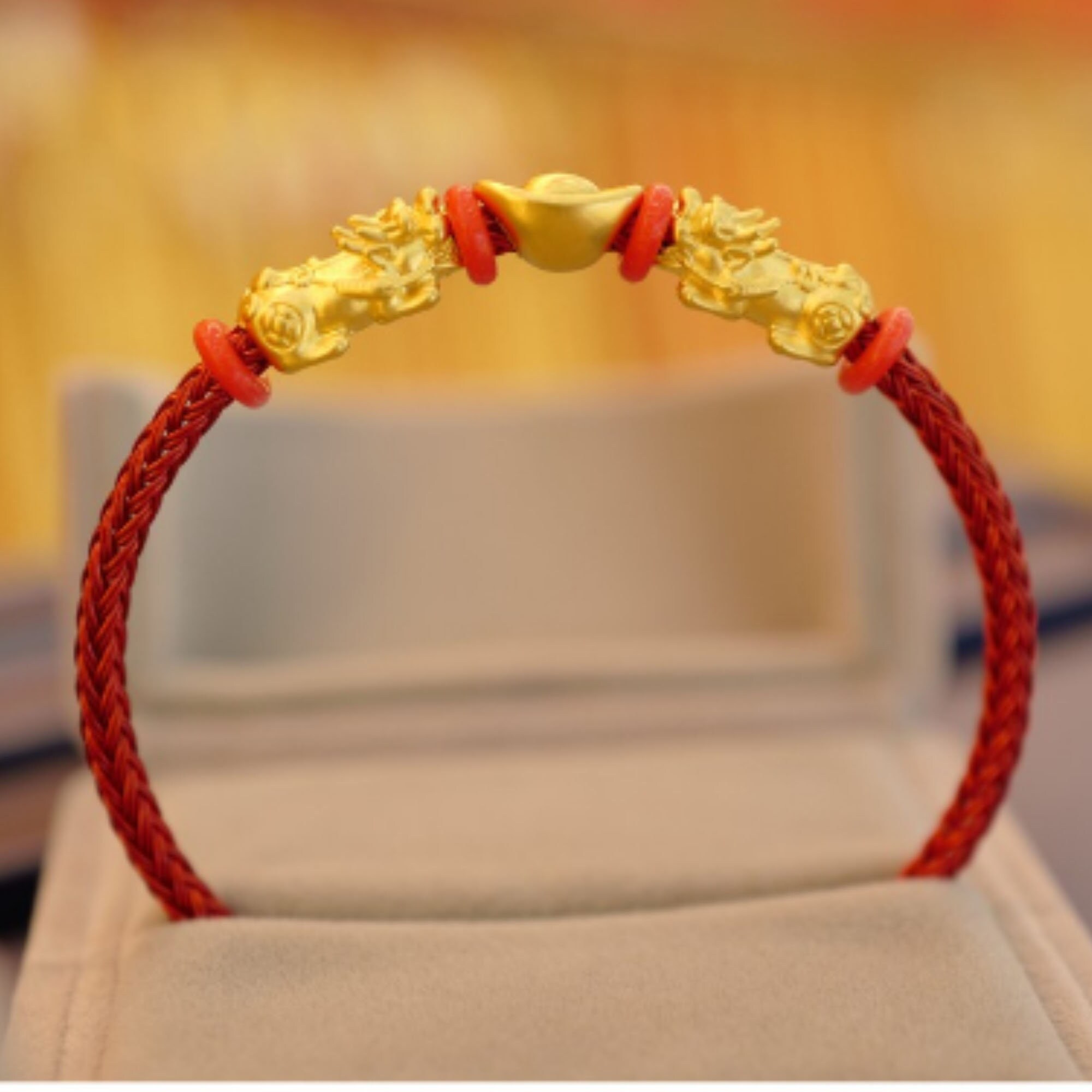 24k Gold Bracelet Pixiu Bracelet 24k Yellow Goldsolid 24k - Etsy