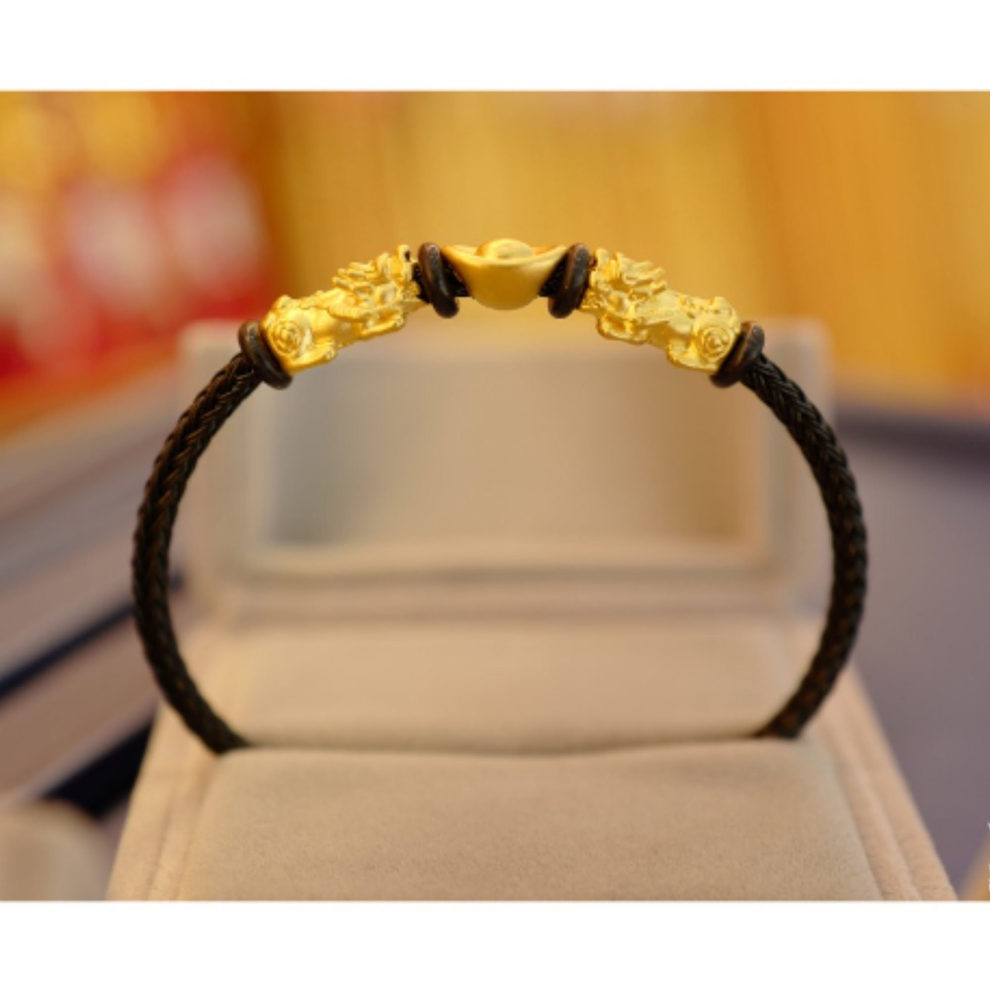 24k Gold Bracelet Pixiu Bracelet 24k Yellow Goldsolid 24k - Etsy