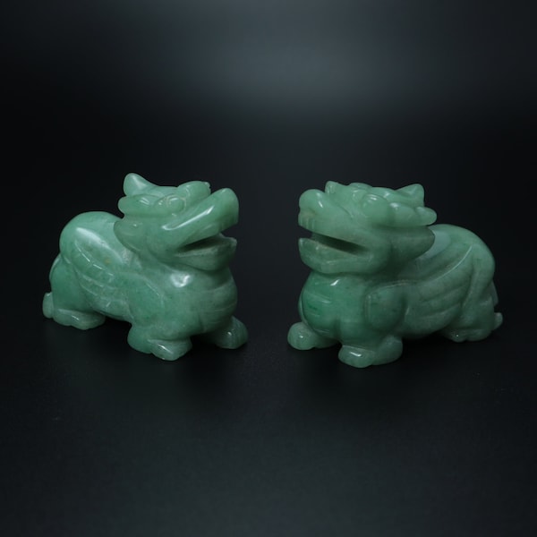 Burmese Jade Pixiu Statues - Etsy
