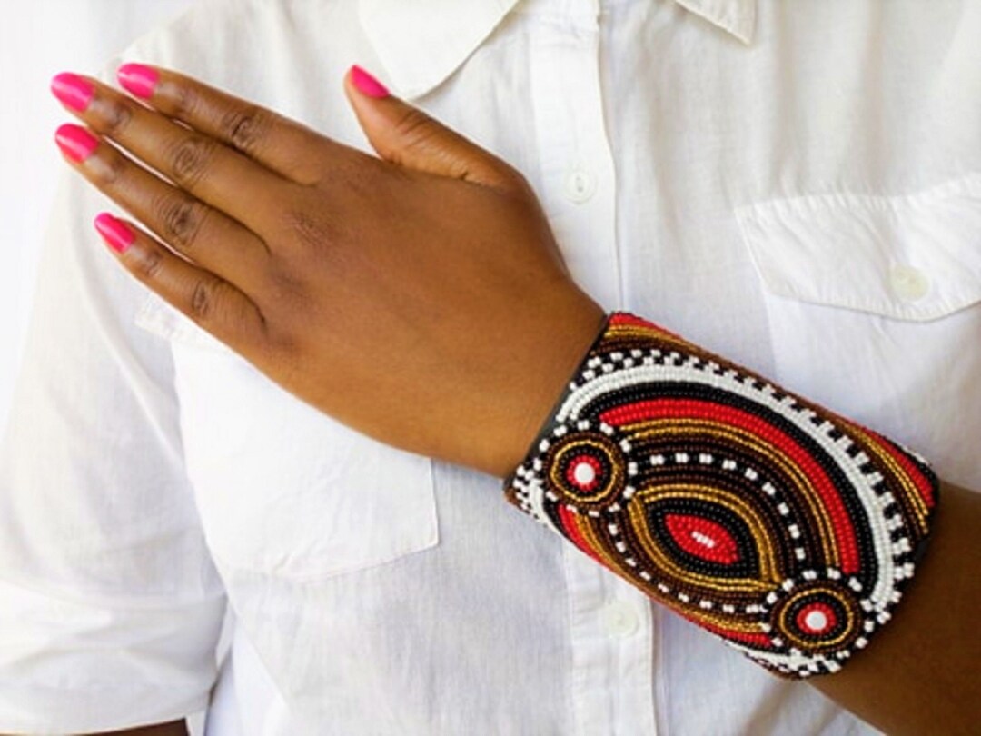 Beaded Leather Cuff Wholesale beaded Jewelry beaded Bracelet maasai ...