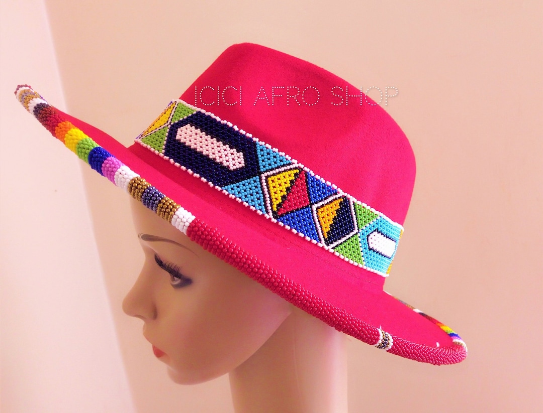 RED Beaded Fedora Hat fedora Fashion Summer Hats Colorful - Etsy